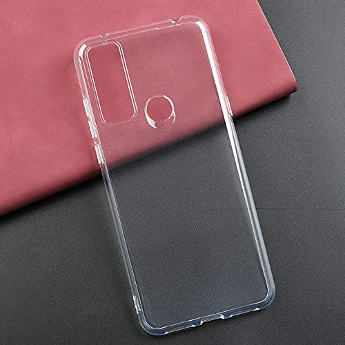 Ytaland for TCL 20 SE Case, with 2 x Tempered Glass Screen Protector. Crystal Clear Silicone Shockproof TPU Bumper Protective Phone Case Cover