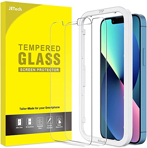 JETech Screen Protector Compatible with iPhone 13/13 Pro 6.1-Inch, Tempered Glass Film with Easy-Installation Tool, 2-Pack