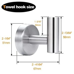 Towel Hooks for Bathrooms Towel Hook 2 Pack Bathroom Hooks Brushed Nickel Robe for Cabinet Closet Door Towel Hooks for Bathroom Wall Mounted Brushed Nickel Towel Hook