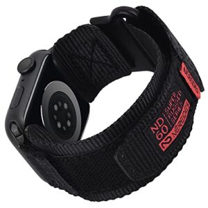 nereides compatible with apple watch band series 8/7/6/5/4/3/2/1/se, nylon sports strap with woven design for 42mm/44mm/45mm 38mm/40mm/41mm ( l, black)