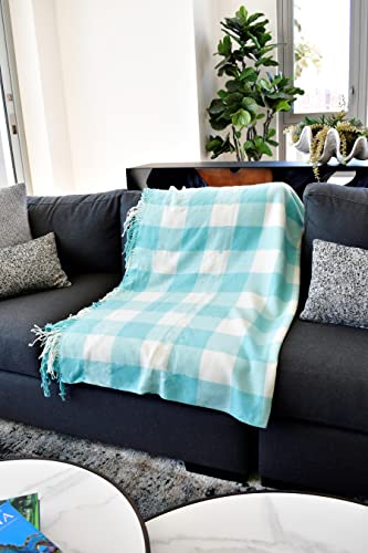 Blankets - Buffalo Plaid Throw Blanket - Decorative Classic Blanket - Comfortable and Ultra-Soft - Lightweight & Indoor Outdoor Blanket - Ideal for Living Room, Couch, Travelling Good for All Seasons