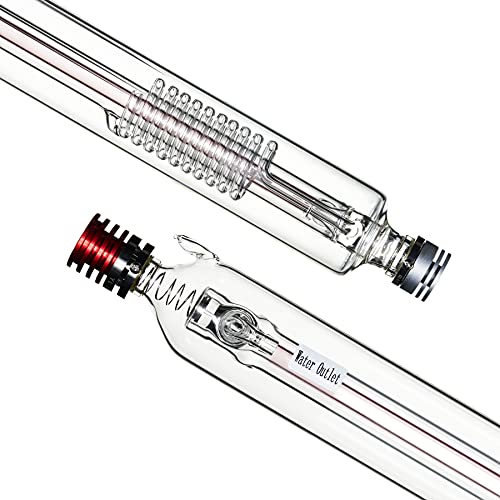 OMTech 80W Laser Tube Replacement for CO2 Laser Engravers and Laser Cutters, CO2 Filled YL Tube for Laser Engraving Cutting Marking Machines, 60mm Dia. 1250mm Borosilicate Glass Tube, 12000hr Life