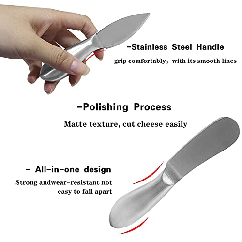 HEGO YUM Cheese Knife Set-6 PC Stainless Steel Cheese Knives Set with Cheese Slicer Cutter Spreader Fork,Perfect Christmas Gifts for Charcuterie Board Accessories(Festival/Wedding/Party Gift)