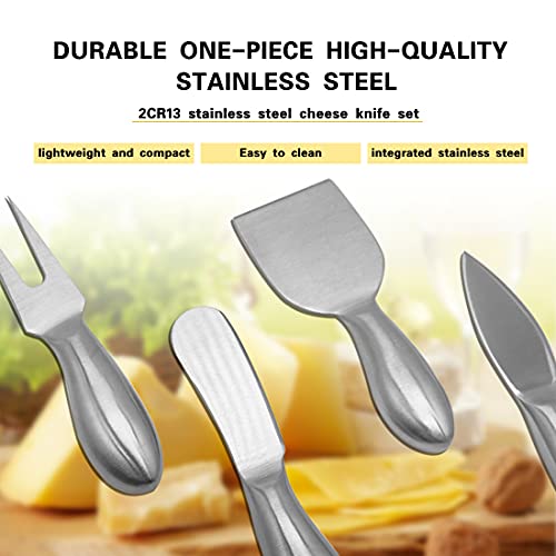 HEGO YUM Cheese Knife Set-6 PC Stainless Steel Cheese Knives Set with Cheese Slicer Cutter Spreader Fork,Perfect Christmas Gifts for Charcuterie Board Accessories(Festival/Wedding/Party Gift)