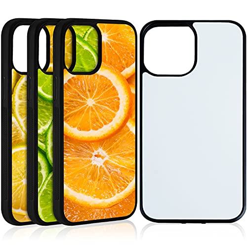 Flutesan 4 Pieces Sublimation Blanks Phone Case Covers Compatible with iPhone 12 Pro Max, 6.7 Inch Blank Printable Rubber Phone Case for Heat Press DIY Protective Shockproof Slim Case