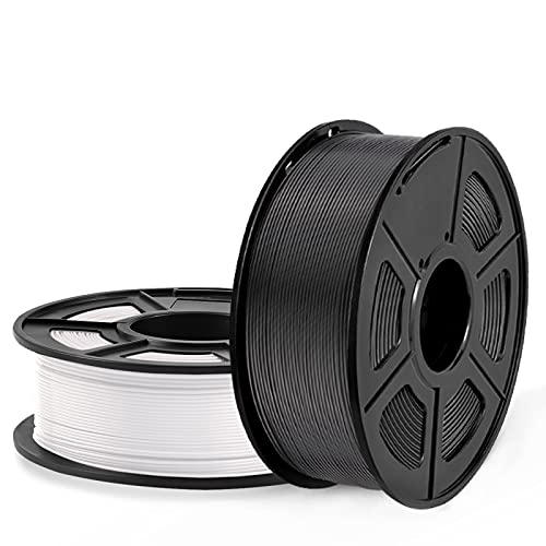 SUNLU ABS 3D Printer Filament, 1.75 ABS Filament Dimensional Accuracy +/- 0.02 mm, 1 kg Spool (Black+White)