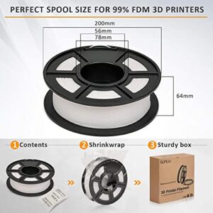 SUNLU ABS 3D Printer Filament, 1.75 ABS Filament Dimensional Accuracy +/- 0.02 mm, 1 kg Spool (Black+White)