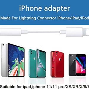 2 Pack Lightning to 3.5 mm Headphone Jack Adapter, [Apple MFi Certified] iPhone 3.5mm Jack Aux Dongle Cable Earphones Headphones Converter Compatible with iPhone 13/iPhone 12/ 12 Pro/11/XR/XS/8/7/iPad