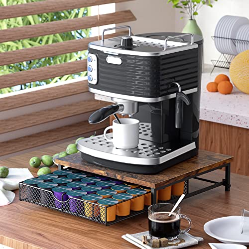 Coffee Pod Drawer Holder for K Cup Coffee Pods Holder for Counter 36 Capacity Pods Storage Organizer for K Cups Capsule Storage with Sliding Baskets for Coffee Station Black