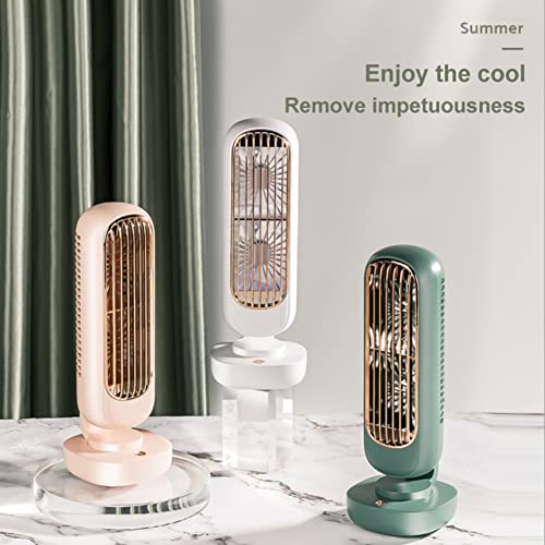 Small Tower Fan with 3 Speeds Desk Fan Vertical Portable Charging USB Fan Double-leaf Standing Fans for Home Bedroom Desktop