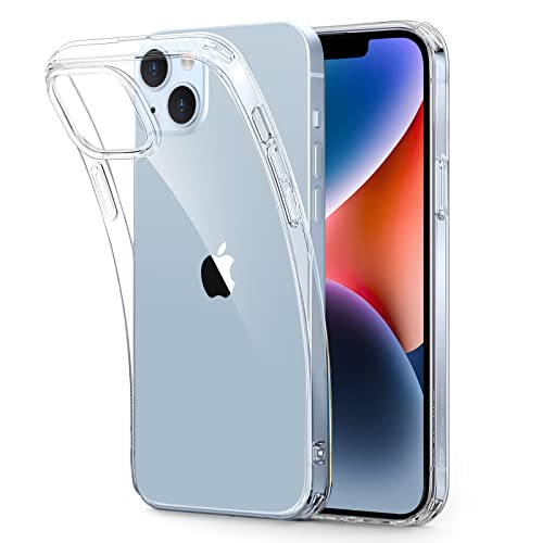 ESR Clear Case Compatible with iPhone 14 Case and iPhone 13 Case, Shockproof Thin Silicone Cover, Yellowing-Resistant Slim Transparent TPU Phone Case, Project Zero Series, Clear