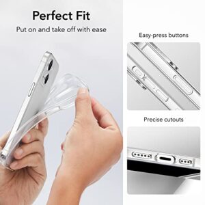 ESR Clear Case Compatible with iPhone 14 Case and iPhone 13 Case, Shockproof Thin Silicone Cover, Yellowing-Resistant Slim Transparent TPU Phone Case, Project Zero Series, Clear