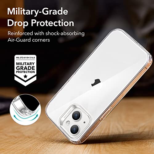 ESR Clear Case Compatible with iPhone 14 Case and iPhone 13 Case, Shockproof Thin Silicone Cover, Yellowing-Resistant Slim Transparent TPU Phone Case, Project Zero Series, Clear