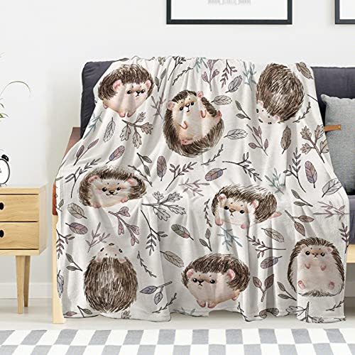 ARTBLANKET Cute Hedgehog Blanket for Fall Winter Spring All Season Warm Fuzzy 40x30 in for pet Microplush Lightweight Thermal Fleece Summer Autumn Blankets for Couch Bed Sofa