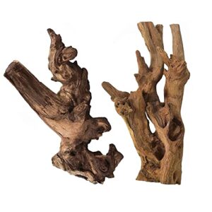 tfwadmx aquarium natural driftwood decor wood branches 8.5-12" fish tank decoration reptile habitat assorted trunk terrarium ornament(2 pcs)