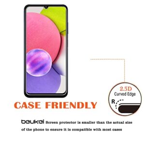 beukei (3 Pack) Compatible for Samsung Galaxy A03s Screen Protector Tempered Glass, Touch Sensitive,Case Friendly, 9H Hardness，for Galaxy A03 Core/Galaxy A03s Screen Protector