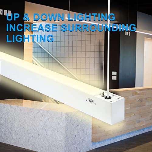 4FT 50W Direct Indirect LED Suspension Linear Light,LED Shop Light,CCT Selectable,Dimmable Office Lighting Fixture 5500lm,ETL Listed (White, 50W-1PACK)