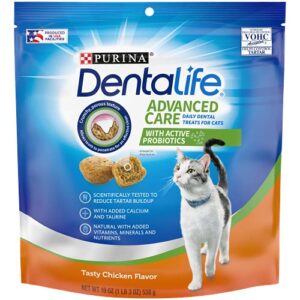 purina dentalife made in usa facilities cat dental treats, tasty chicken flavor - 19 oz. pouch