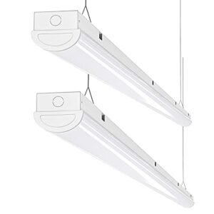 antlux 110w led shop light 8ft linear strip lights linkable, 12000 lumens, 5000k, 8 foot garage lights, surface mount and hanging ceiling lighting fixture, 2 pack