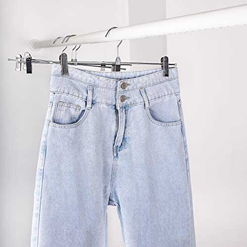 Hangers with Clips - 20 Pack Pants Hangers with Clips Stackable Metal Clip Hangers Skirt Hangers with Clips