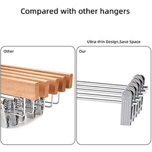 Hangers with Clips - 20 Pack Pants Hangers with Clips Stackable Metal Clip Hangers Skirt Hangers with Clips