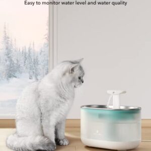 PETLIBRO Upgraded Cat Water Fountain Stainless Steel, Ultra Quiet, 71fl oz/2.1L Automatic Pet Water Fountain, Two Flow Modes, BPA-Free Capsule Metal Healthy Dog Water Dispenser with 4 Large Filters