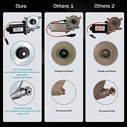 rv Power Awning Universal Replacement Motor 373566, Compatible with solera Power Awnings, with Single 2-Way Connector, 12-Volt DC 75-RPM, Strong and Durable