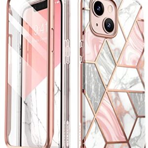 i-Blason Cosmo Series Case for iPhone 13 6.1 inch (2021 Release), Slim Full-Body Stylish Protective Case with Built-in Screen Protector(Marble)