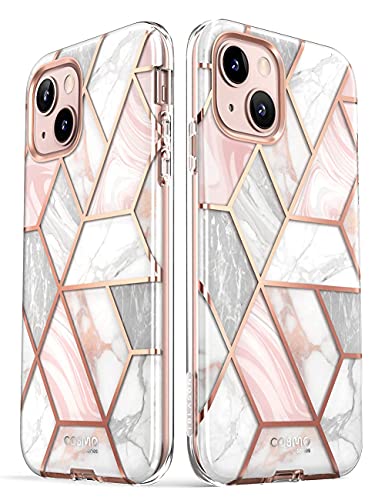 i-Blason Cosmo Series Case for iPhone 13 6.1 inch (2021 Release), Slim Full-Body Stylish Protective Case with Built-in Screen Protector(Marble)