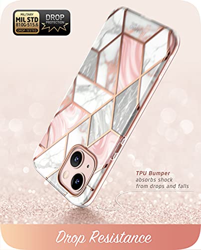 i-Blason Cosmo Series Case for iPhone 13 6.1 inch (2021 Release), Slim Full-Body Stylish Protective Case with Built-in Screen Protector(Marble)