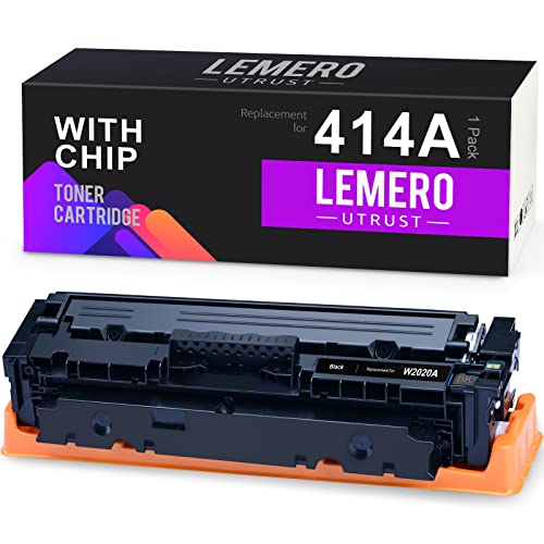 LEMERO UTRUST (with Chip) Remanufactured Toner Cartridge Replacement for HP 414A W2020A use with HP Color Laserjet Pro M454dw M454dn MFP M479fdw M479fdn (Black, 1-Pack)