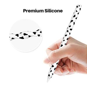 NIUTRENDZ Cow Print Case for Apple Pencil 2nd Generation Cover Protective Silicone Sleeve Skin Accessories Compatible with Apple Pencil 2nd Gen (Black)