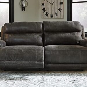 Signature Design by Ashley Grearview 2 Seat Power Reclining Sofa with Adjustable Headrest, Dark Gray