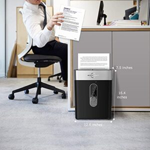 BONSEN High Security Micro-Cut Paper Shredder, 6-Sheet P-4 Home Office Shredder, Paper/Credit Cards/Staples/Clips Small Shredder with 4-Gallon Big Wastebasket, Black (S3101-M)