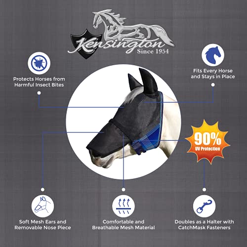 Kensington UViator CatchMask w/Ears & Removable Nose & Forelock Opening, Large, Kentucky Blue