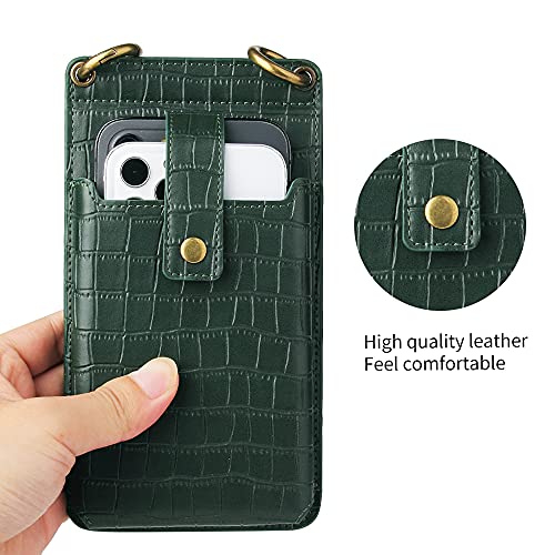 HIGHGO [Upgraded] Womens Small Crossbody Cell Phone Wallet Shoulder Phone Purse,Travel Card Holder for iPhone 11/12 /12 Pro Max/ 11 Pro/Xs Max Samsung All Smartphone (Green)