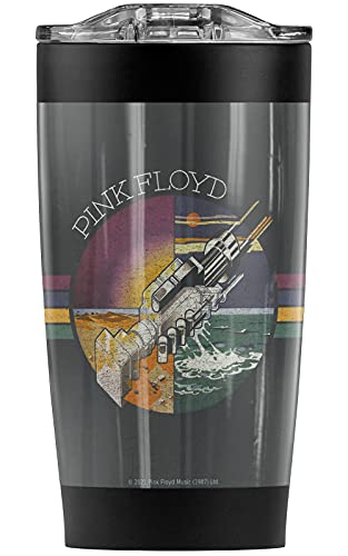 Logovision Pink Floyd Welcome To The Machine Stainless Steel Tumbler 20 oz Coffee Travel Mug/Cup, Vacuum Insulated & Double Wall with Leakproof Sliding Lid | Great for Hot Drinks and Cold Beverages