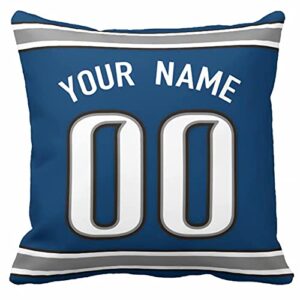 Detroit Throw Pillow Custom Any Name and Number for Men Youth Boy Gift