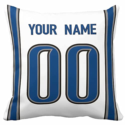 Detroit Throw Pillow Custom Any Name and Number for Men Youth Boy Gift