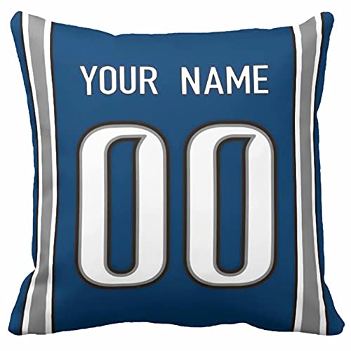 Detroit Throw Pillow Custom Any Name and Number for Men Youth Boy Gift