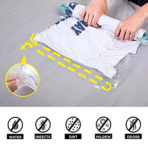 Indefinable Storage Bags No Vacuum,Space Bags Compression for Travel Storage,Hand Roll Seal Vacuum Bags for Clothes,Travel Space Saver Bags Roll Up Compression Storage Bags