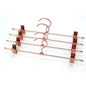 Koobay 13.8" Rose Gold Pants Metal Clothes Hangers, 30 Pack, Trouser Hangers with Clips Bottom Hangers Storage Display