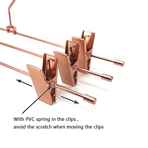 Koobay 13.8" Rose Gold Pants Metal Clothes Hangers, 30 Pack, Trouser Hangers with Clips Bottom Hangers Storage Display