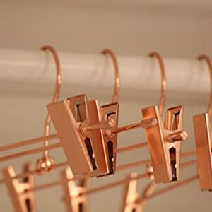 Koobay 13.8" Rose Gold Pants Metal Clothes Hangers, 30 Pack, Trouser Hangers with Clips Bottom Hangers Storage Display