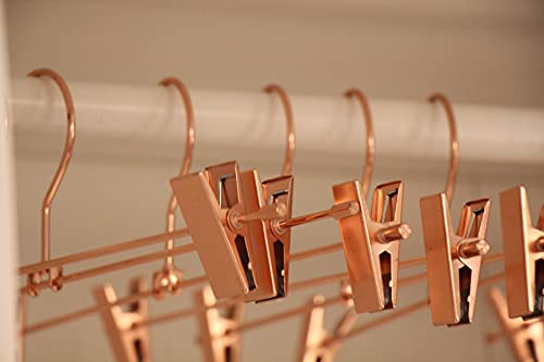 Koobay 13.8" Rose Gold Pants Metal Clothes Hangers, 30 Pack, Trouser Hangers with Clips Bottom Hangers Storage Display