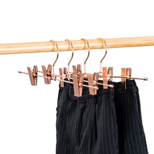 Koobay 13.8" Rose Gold Pants Metal Clothes Hangers, 30 Pack, Trouser Hangers with Clips Bottom Hangers Storage Display