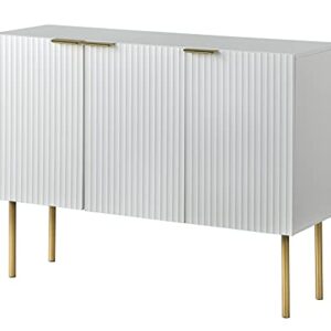 Target Marketing Systems Tacoma Mid Century Modern 3 Door Sideboard Cabinet, White