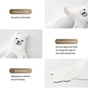 Creative Adhesive Coat Hook Kitchen Refrigerator Sticky Hook 4 Pcs Cute Pet Hooks for Coat, Scarf, Hat, Towel,Key,Bag, Utility Animal Hook for Wall Hanging Decorations