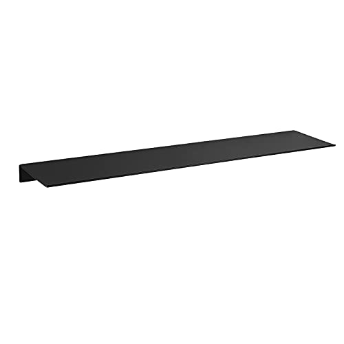 PLUSSEN Metal Wall Shelf,19" Matte Black Floating Shelves Wall Mount,Modern Decorative Shelving for Bedroom, Office, Bathroom, and Living Room.(Aluminum)