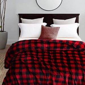 Extra Large Blanket 120 x 120 Inches Lightweight Soft Smooth Big Red Plaid Flannel Blanket 10' x 10' for Bed Large Blanket Christmas Blanket Gift for Family…